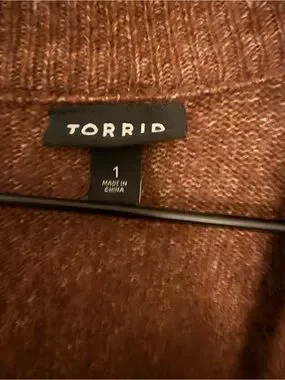 torrid | Sweaters | Torrid Rust Brown Openfront Womens Cardigan Sweater ...